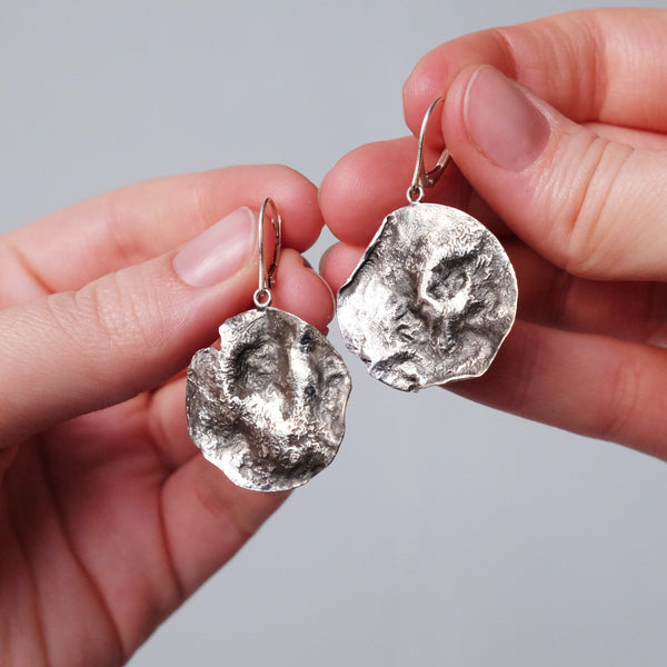 Melted Disc Planetary Leverback Earrings – Glass Sky Collection